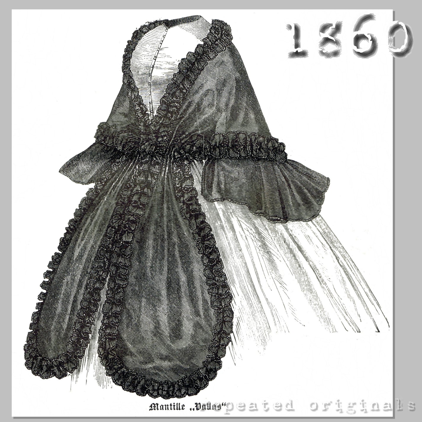 1860 Mantle Sewing Pattern - INSTANT DOWNLOAD PDF – Repeated Originals