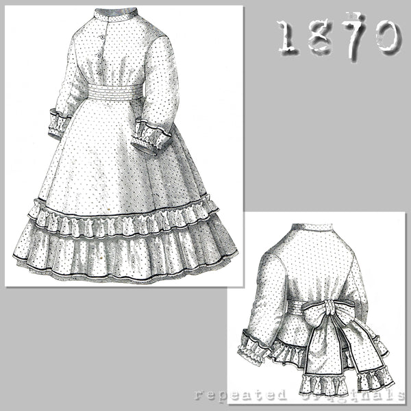 1870 Dress and Paletot for Girl 8 - 10 Years Sewing Pattern - INSTANT ...