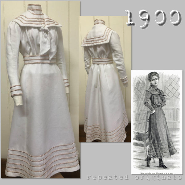 1900 Dress for Girl 12 to 14 Years Sewing Pattern - INSTANT DOWNLOAD P ...
