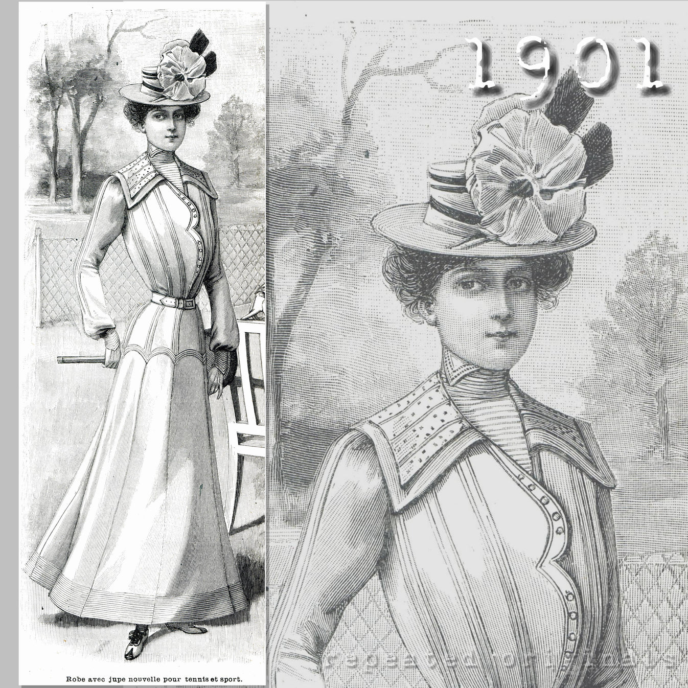 1901 Tennis or Sports Dress Sewing Pattern - INSTANT DOWNLOAD PDF ...