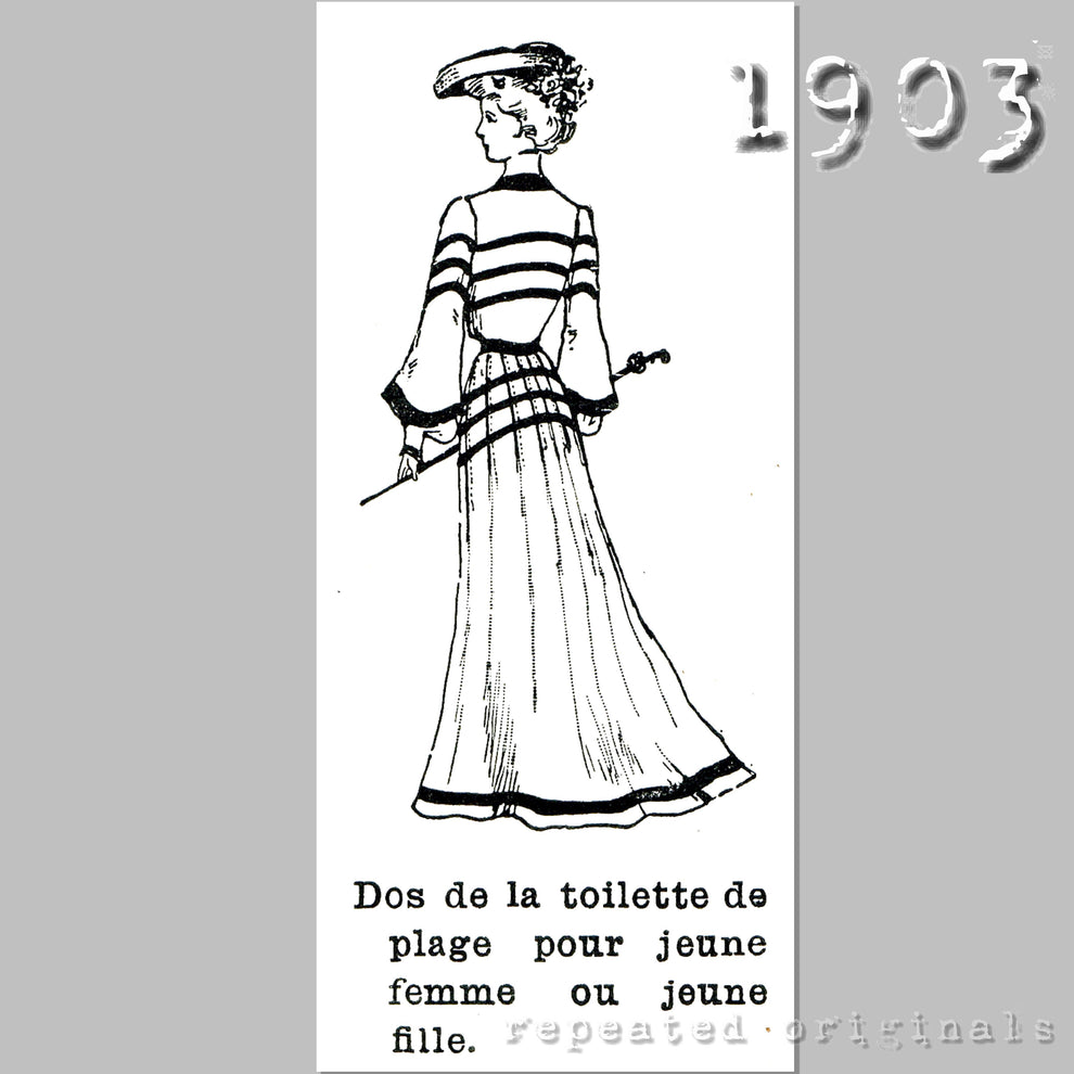 1903 Beach Dress Sewing Pattern - INSTANT DOWNLOAD PDF – Repeated Originals