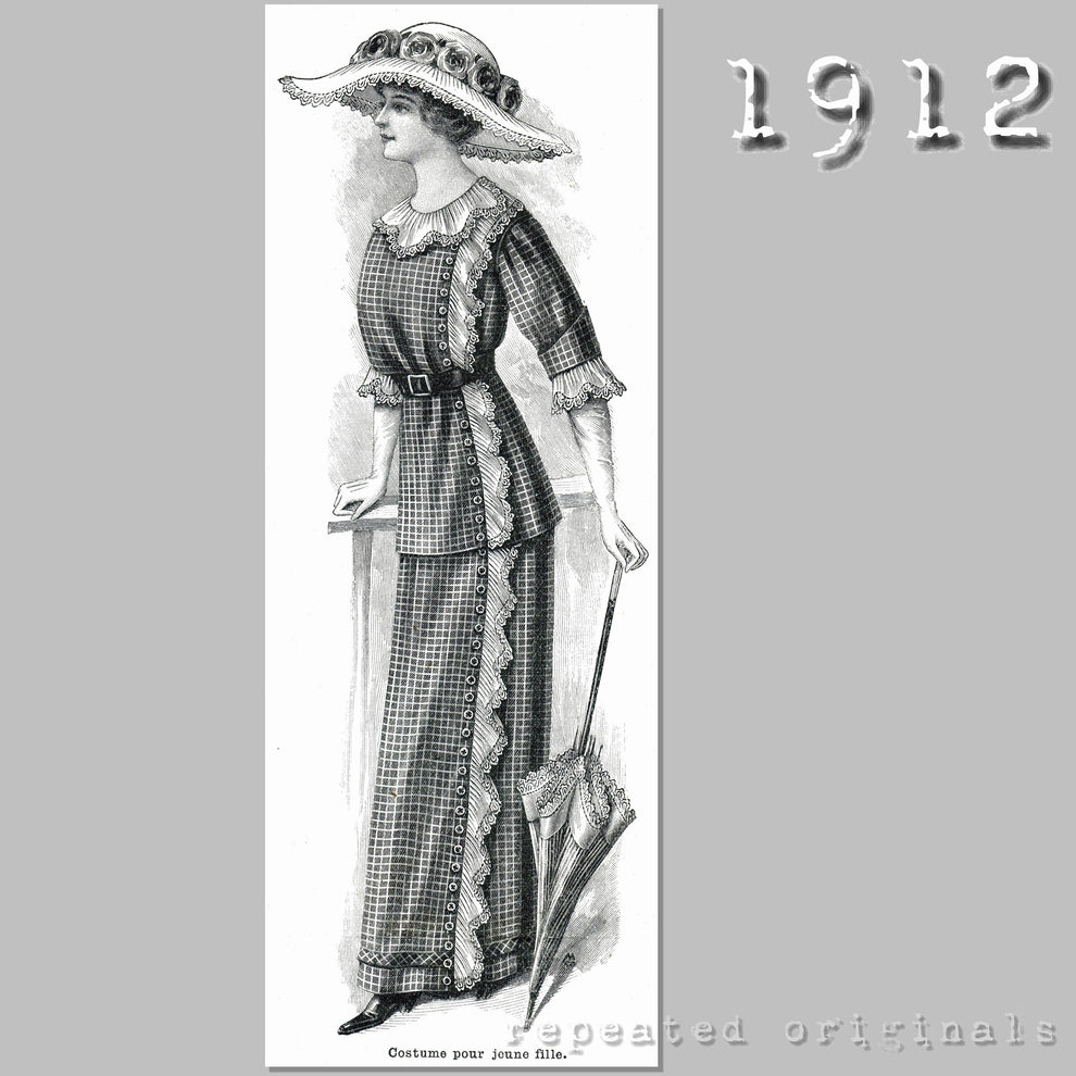 1912 Dress for Young Lady Sewing Pattern - INSTANT DOWNLOAD PDF ...