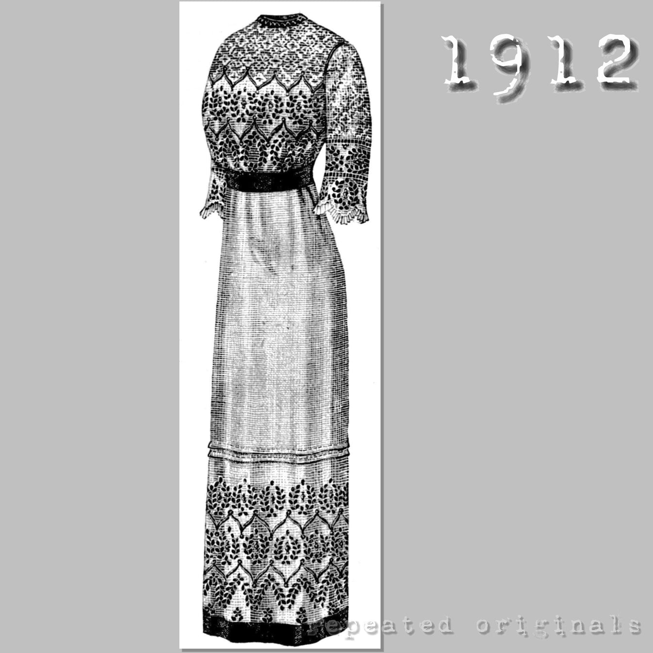 1912 Dress (96cm Bust) Sewing Pattern - INSTANT DOWNLOAD PDF – Repeated ...